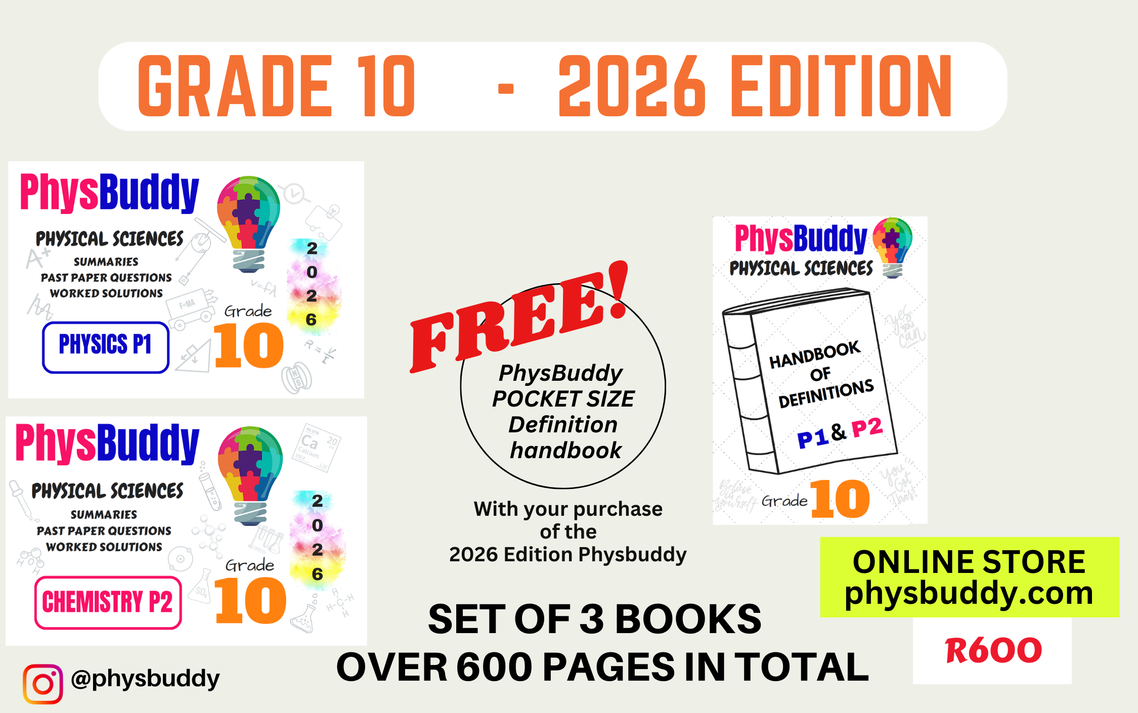 Grade 10 PHYSICAL SCIENCES BOOK 1 AND BOOK 2 -2026 Edition – PhysBuddy