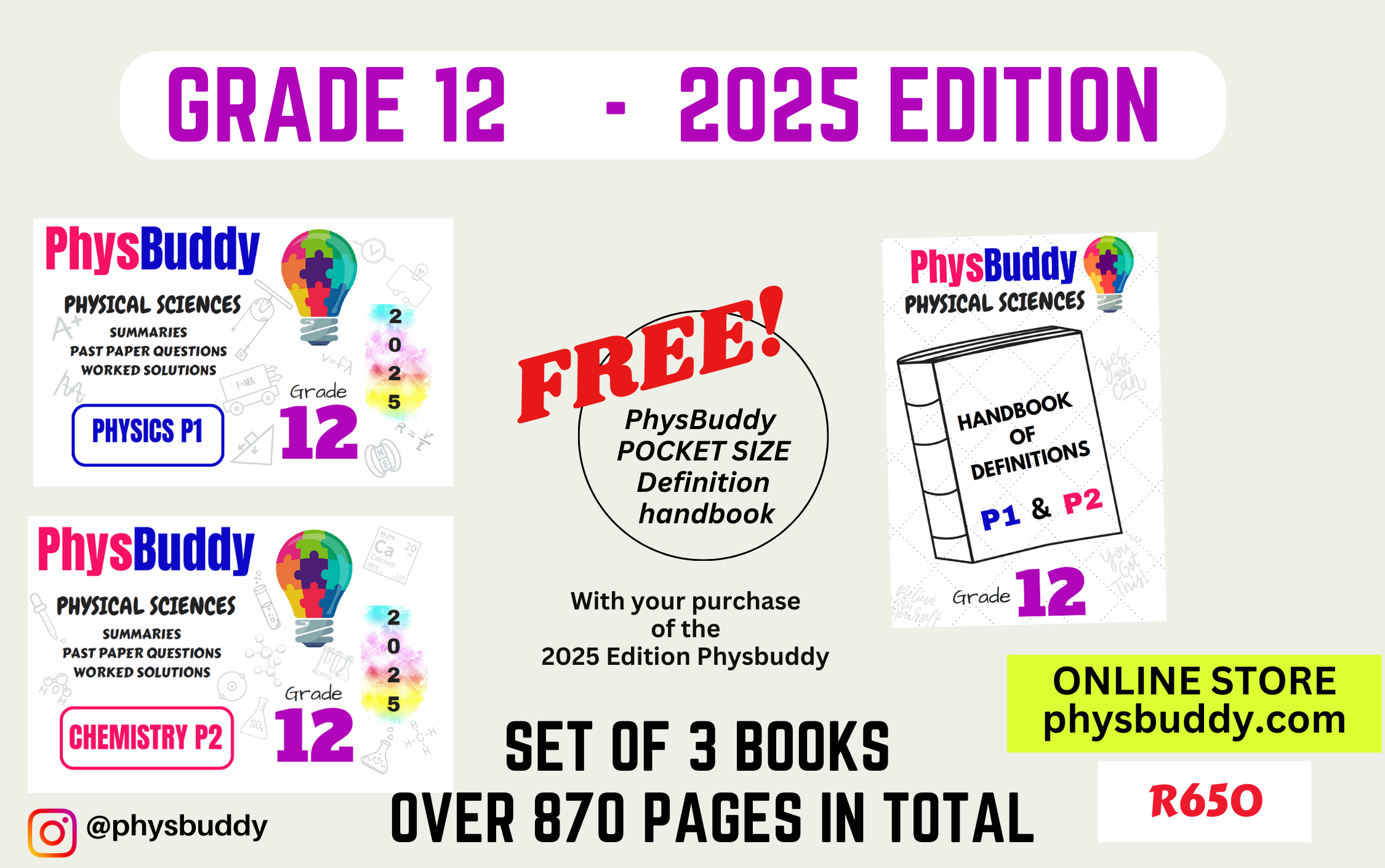 Grade 12 PHYSICAL SCIENCES BOOK 1 AND BOOK 2 -2025 Edition – PhysBuddy