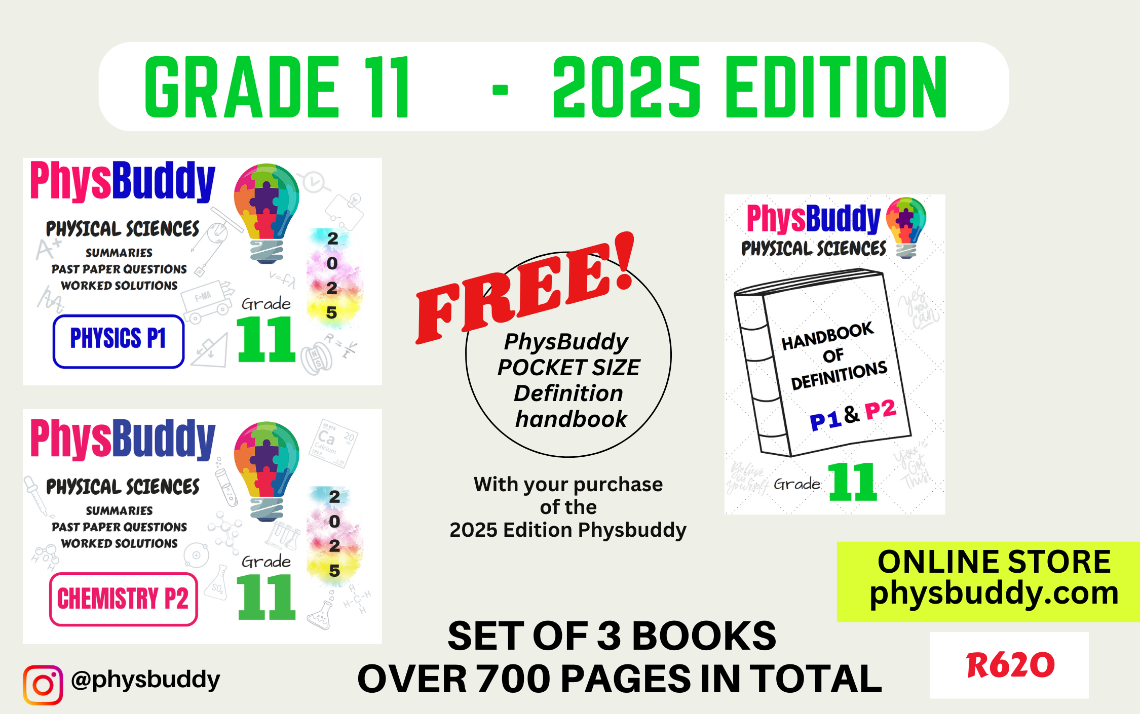 Grade 11 PHYSICAL SCIENCES BOOK 1 AND BOOK 2 -2025 Edition – PhysBuddy
