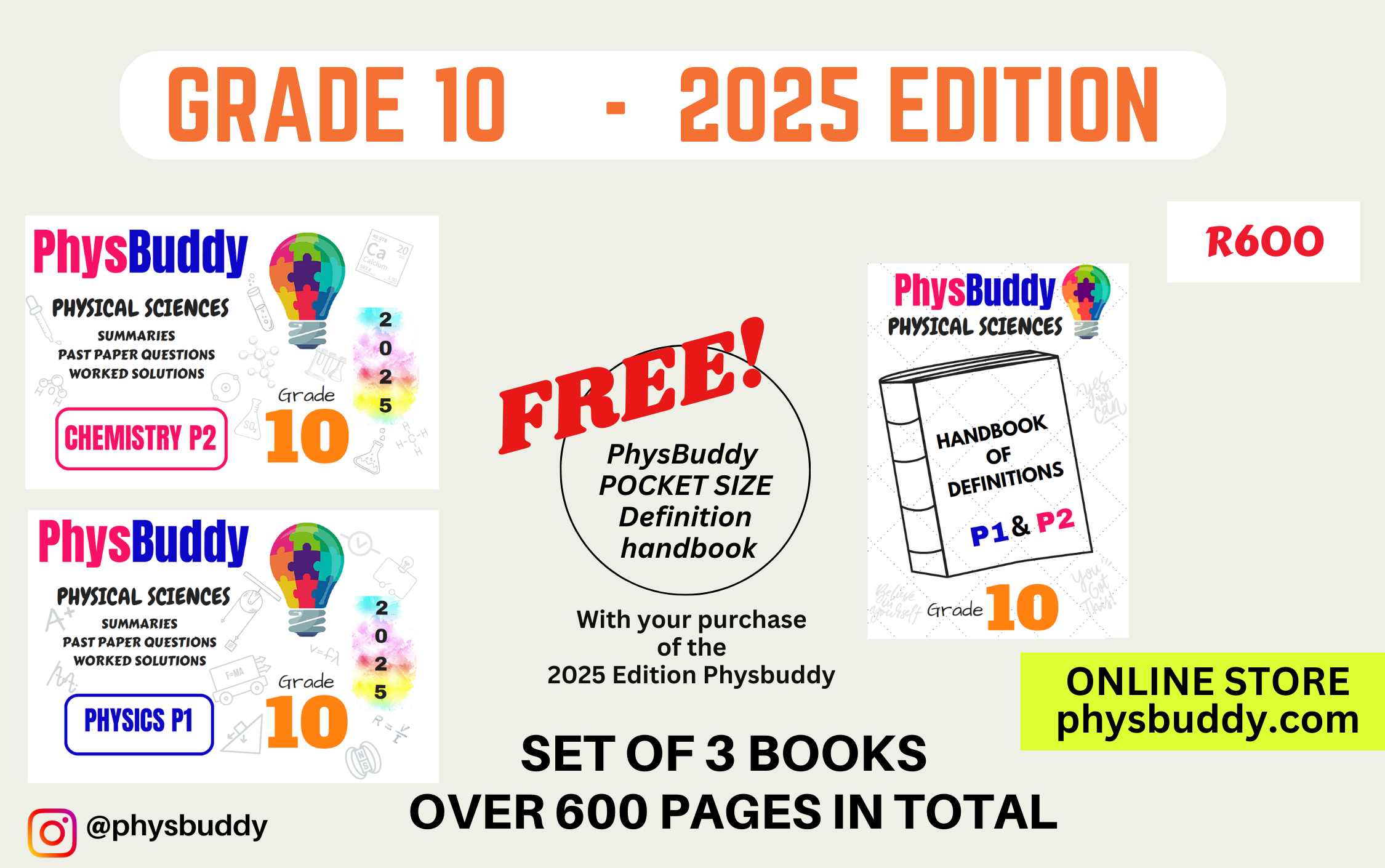 Grade 10 PHYSICAL SCIENCES BOOK 1 AND BOOK 2 -2025 Edition – PhysBuddy